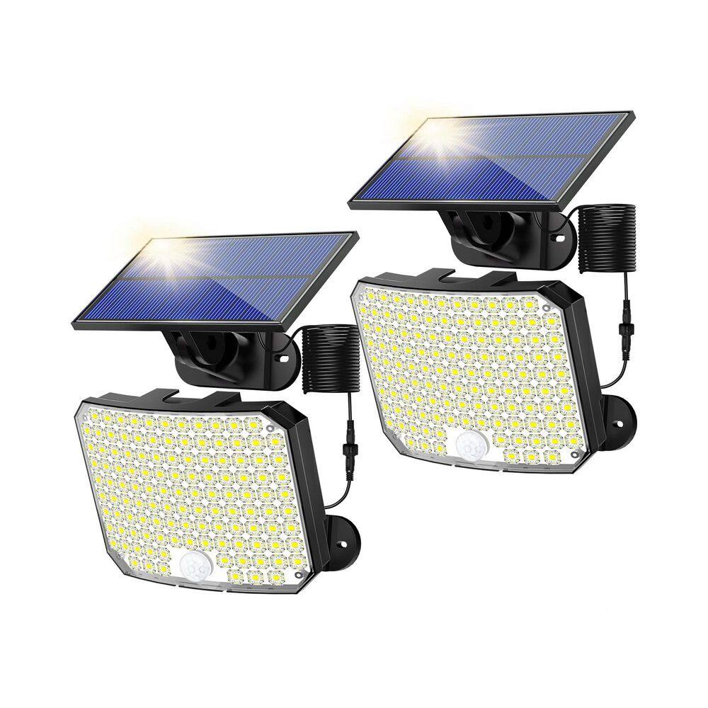 Ahfiwaso Solar Motion Sensor Flood Lights Outdoor 118 LED 16.5 ft ...