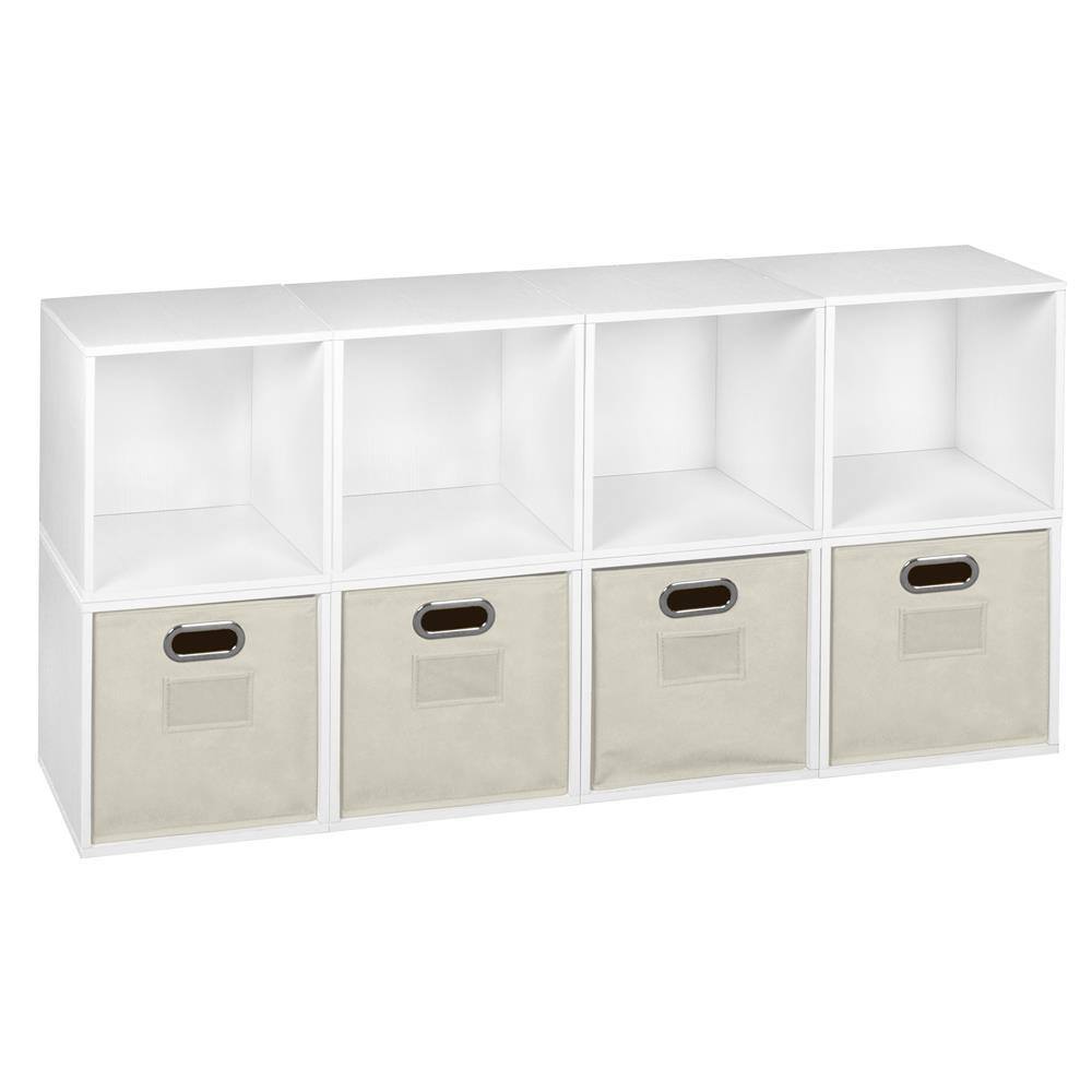 Regency 26 in. H x 52 in. W x 13 in. D White Wood 12-Cube Organizer ...