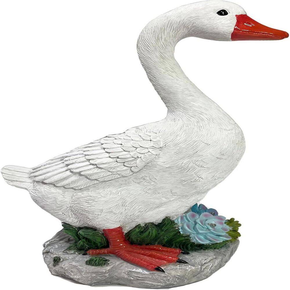 Goose Statue with Two Solar Lights, Small Size, 12-hour Long-lasting ...