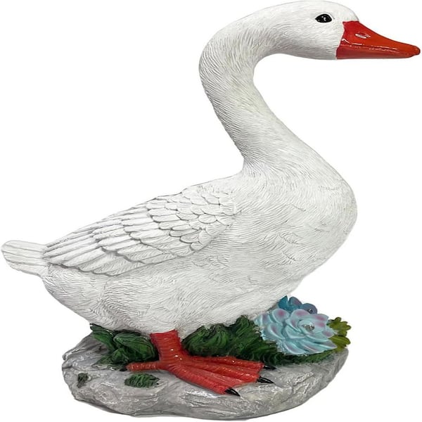 Goose Statue with Two Solar Lights, Small Size, 12-hour Long-lasting ...
