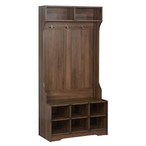 SAINT BIRCH Hawksbury Antique White Hall Trees with Cubbies and Solid ...