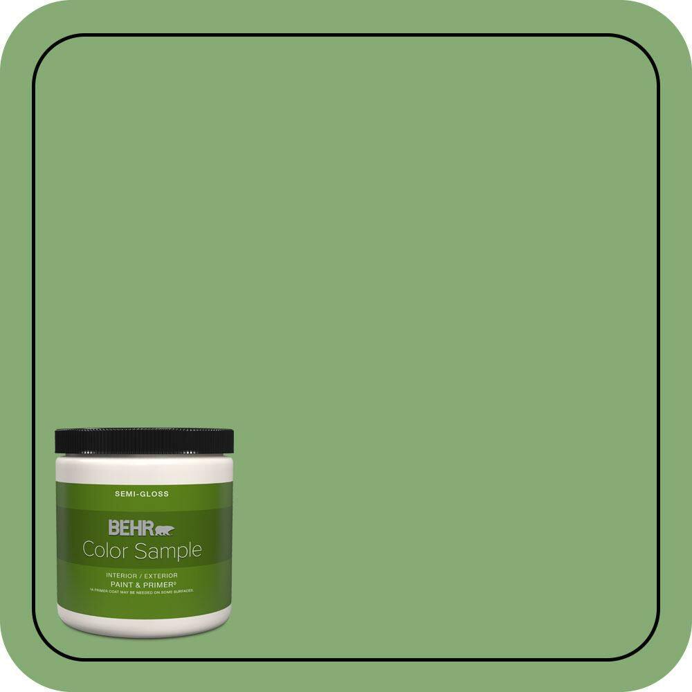 BEHR PREMIUM PLUS 8 oz. #440D-5 Pesto Semi-Gloss Interior/Exterior ...