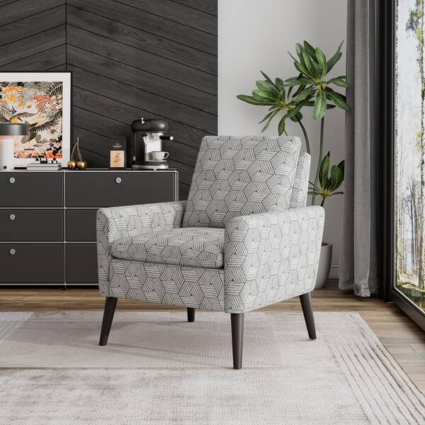 Handy Living Allyson Gray and Cream Honeycomb Pattern Fabric Mid ...