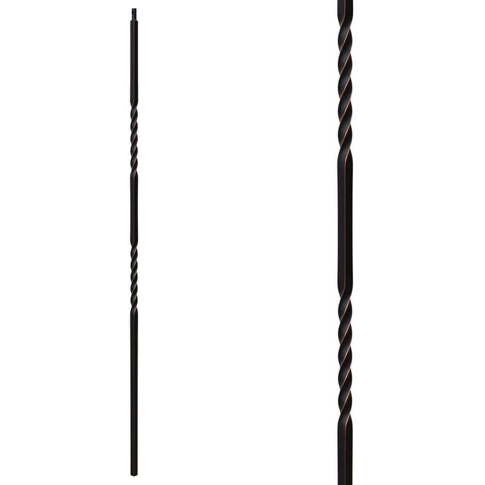 EVERMARK Stair Parts 44 in. x 1/2 in. Oil Rubbed Bronze Double Twist ...