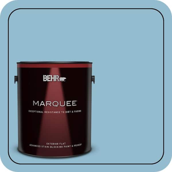 BEHR MARQUEE 1 gal. #S490-3 Reef Blue Flat Exterior Paint & Primer ...