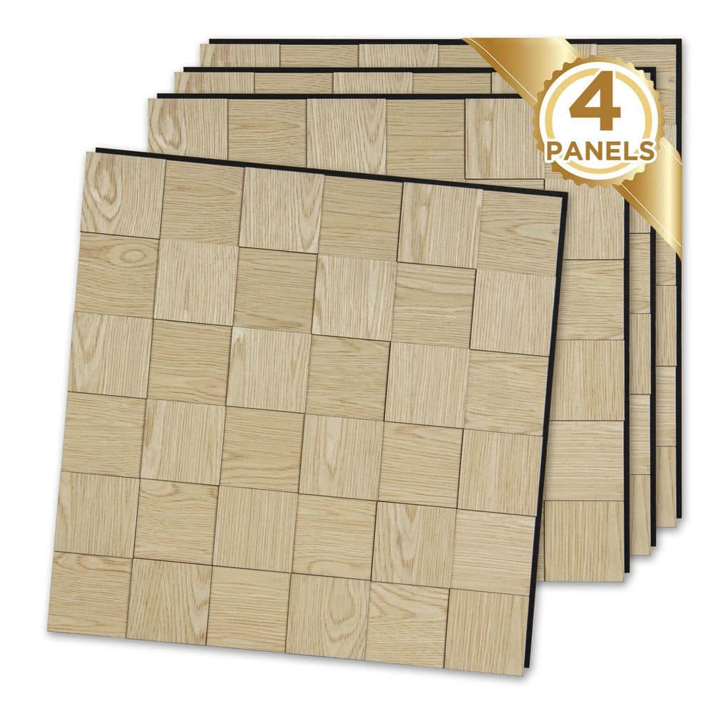 SOCBAZZAR 0.71 in. x 2 ft . x 2 ft. Manchurian Ash Finished Solid MDF ...
