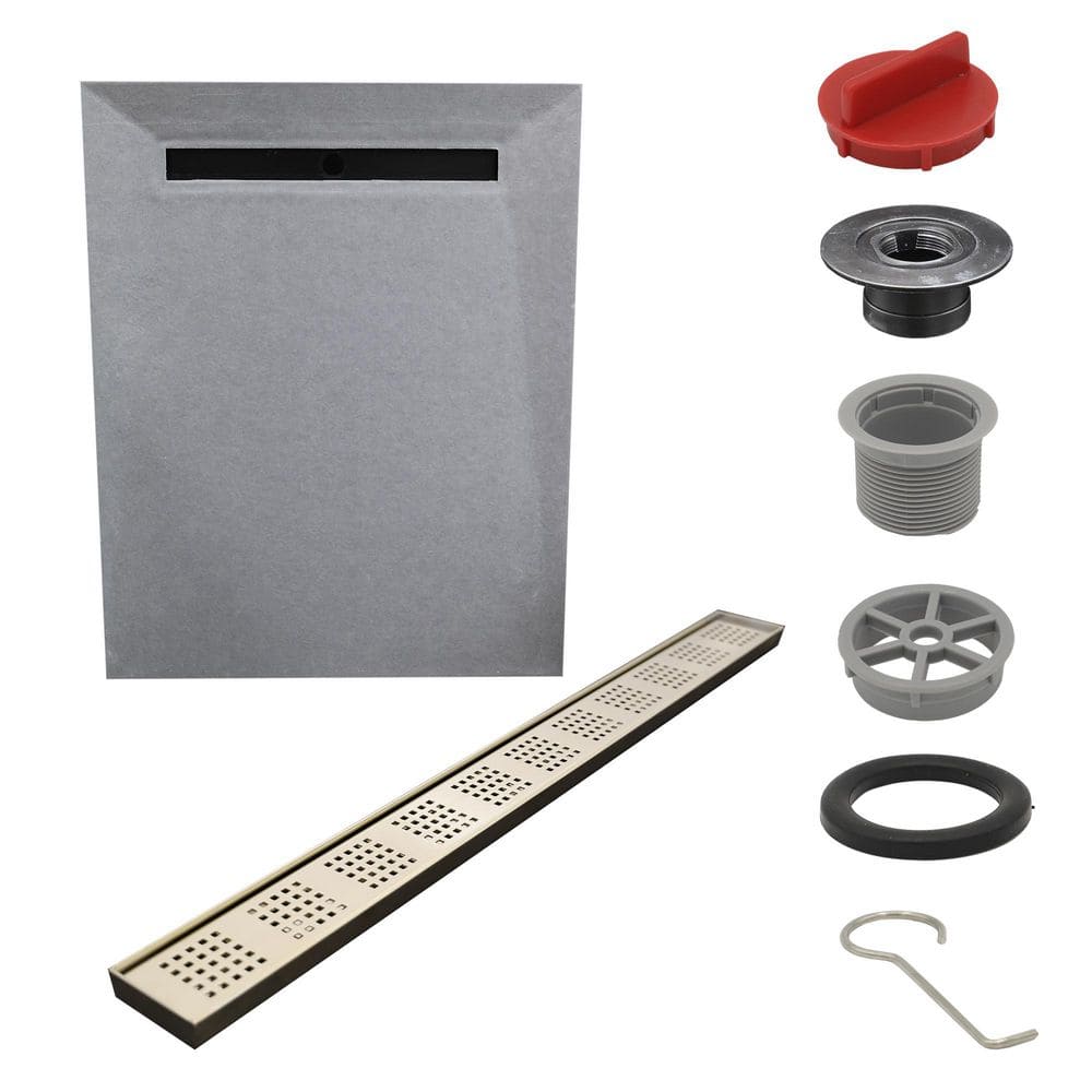 Everbilt 48 in x 60 in WaterShield Pre-sloped Envelope Linear Drain Pan ...