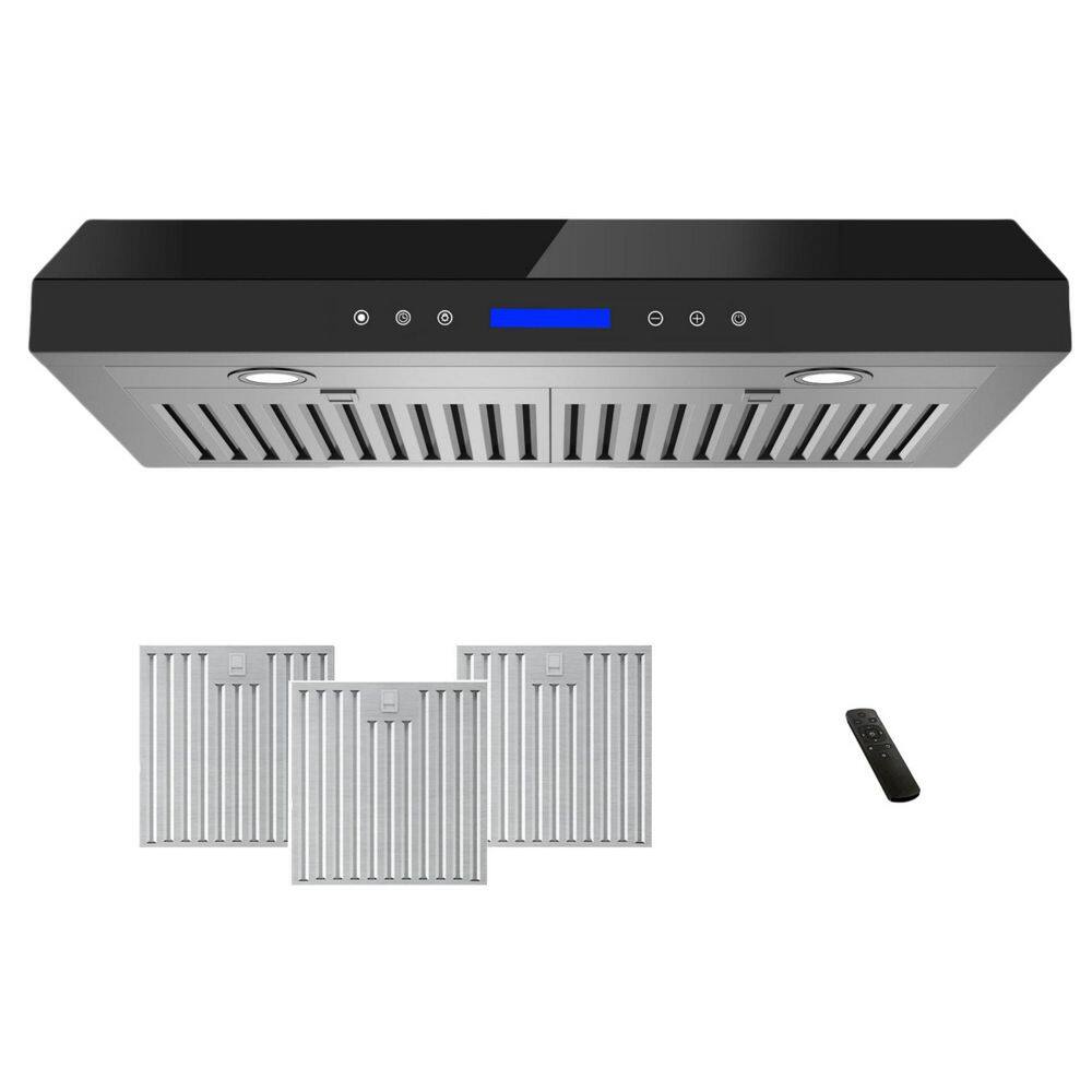 INATECK 36 in. 900 CFM Ducted Under Cabinet Range Hood with 3-Venting ...
