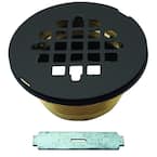 Westbrass 2 in. No-Caulk Brass Compression Shower Drain with 4-1/4 in ...