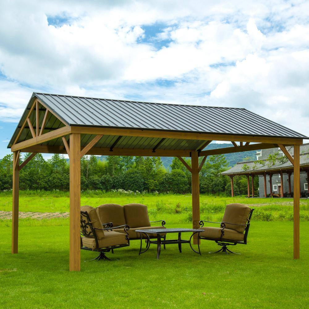 ToolCat 12 ft. x 14 ft. Brown Outdoor Galvanized Steel Gable Roof ...