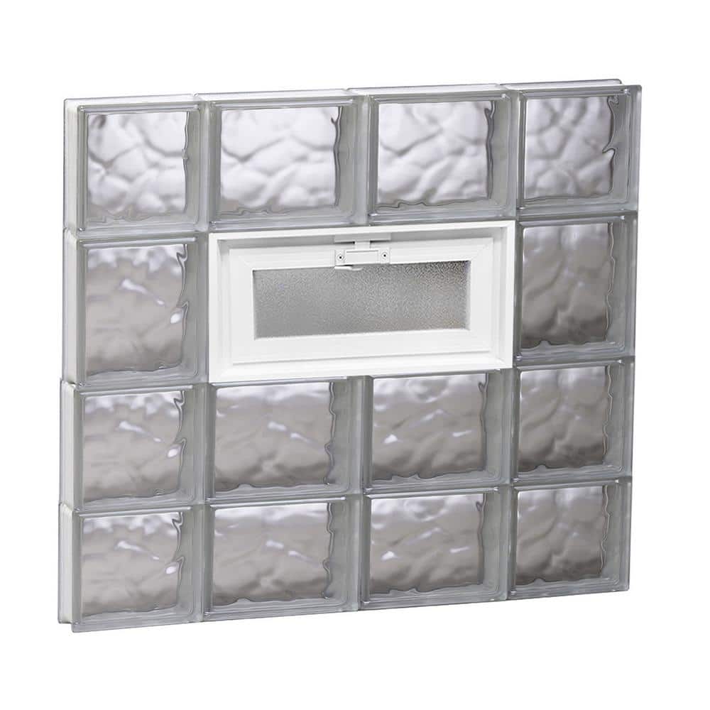 Clearly Secure 27 in. x 25 in. x 3.125 in. Frameless Wave Pattern Glass ...