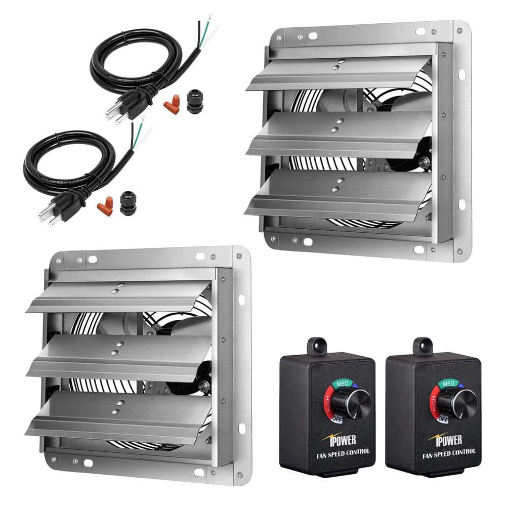 Elexnux 7 in. 760 CFM High Speed Silver Electric Power Aluminum Gable ...