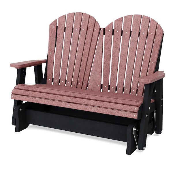 Wildridge Heritage 2-Person Cherrywood and Black Plastic Outdoor Double ...