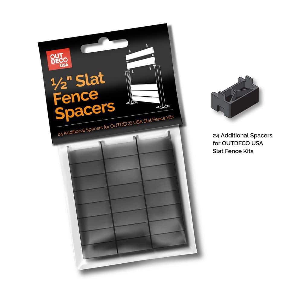 OUTDECO 1/2 in. x 1 in. Black Polymer Slat Fence Spacers (24-Pack ...