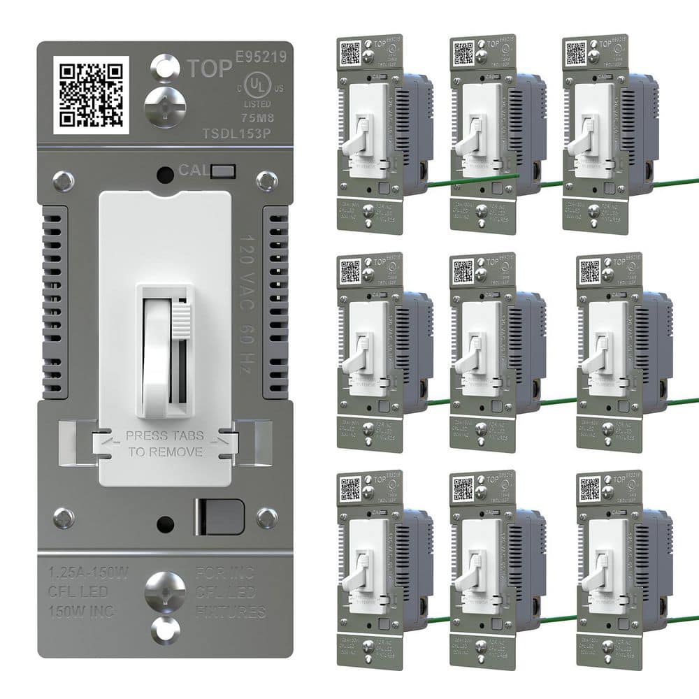 Legrand Toggle Slide 150W Advanced LED Dimmer, Single-Pole/3-Way, 10 ...