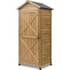 25.2 in. W x 18 in. D x 61.6 in. H Natural Wooden Outdoor Storage ...