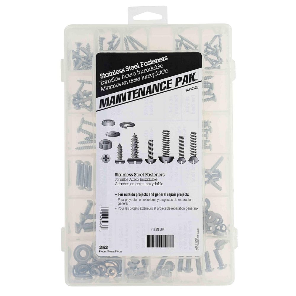 Hillman Stainless Steel Fastners Assorted Kit (252-Pack) 8130105 - The ...