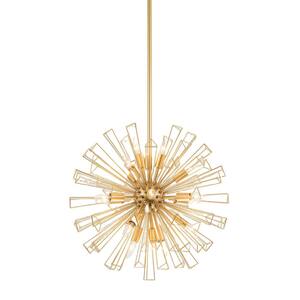 RRTYO Ellis 23.6 in. W 18-Light Black/Gold Modern Cluster Starburst ...
