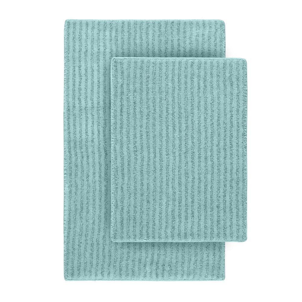 Garland Rug Sheridan Sea Foam 21 in. x 34 in. Washable Bathroom 2-Piece ...