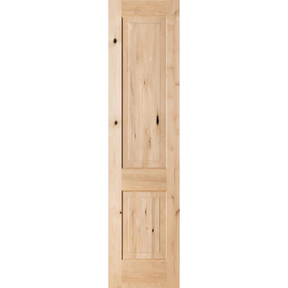 Krosswood Doors 24 in. x 96 in. Rustic Knotty Alder 2-Panel Square Top ...