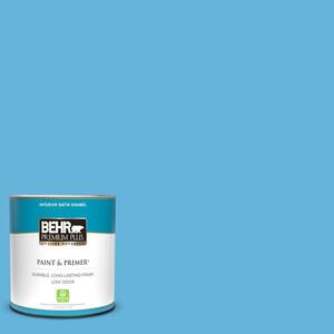 BEHR ULTRA 5 gal. #540B-5 Riviera Blue Extra Durable Satin Enamel ...
