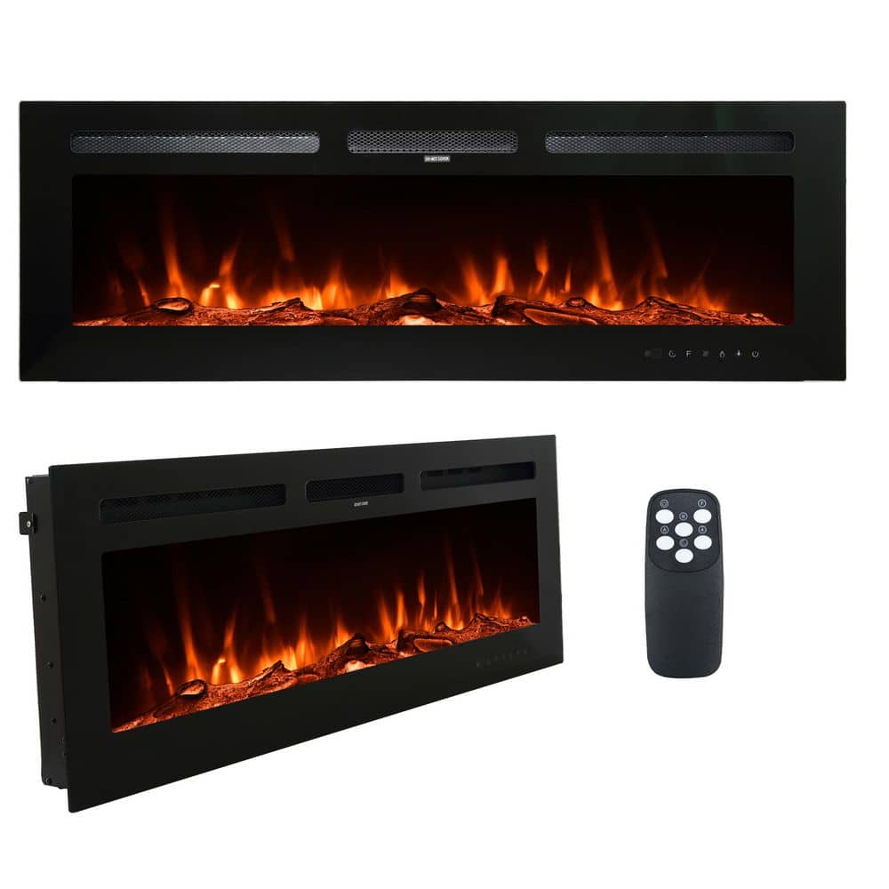 Mondawe 50 in. Wall-Mounted or Built-In Electronic Fireplace Insert ...
