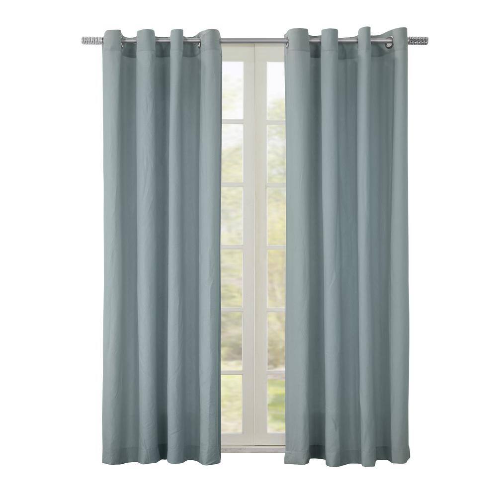 Habitat Harmony Blue Polyester Crinkle Textured 52 in. W x 63 in. L ...