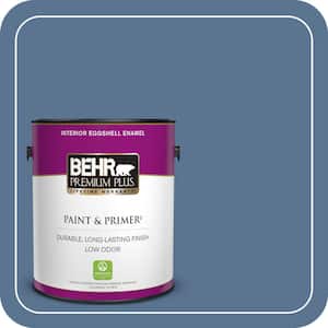 BEHR PREMIUM PLUS 8 oz. #PPU14-18 Laguna Blue Semi-Gloss Interior ...