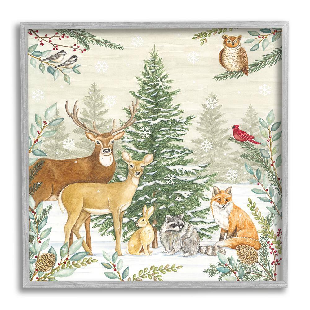 Stupell Industries Woodland Animals in Winter by Deb Strain 1-Piece ...