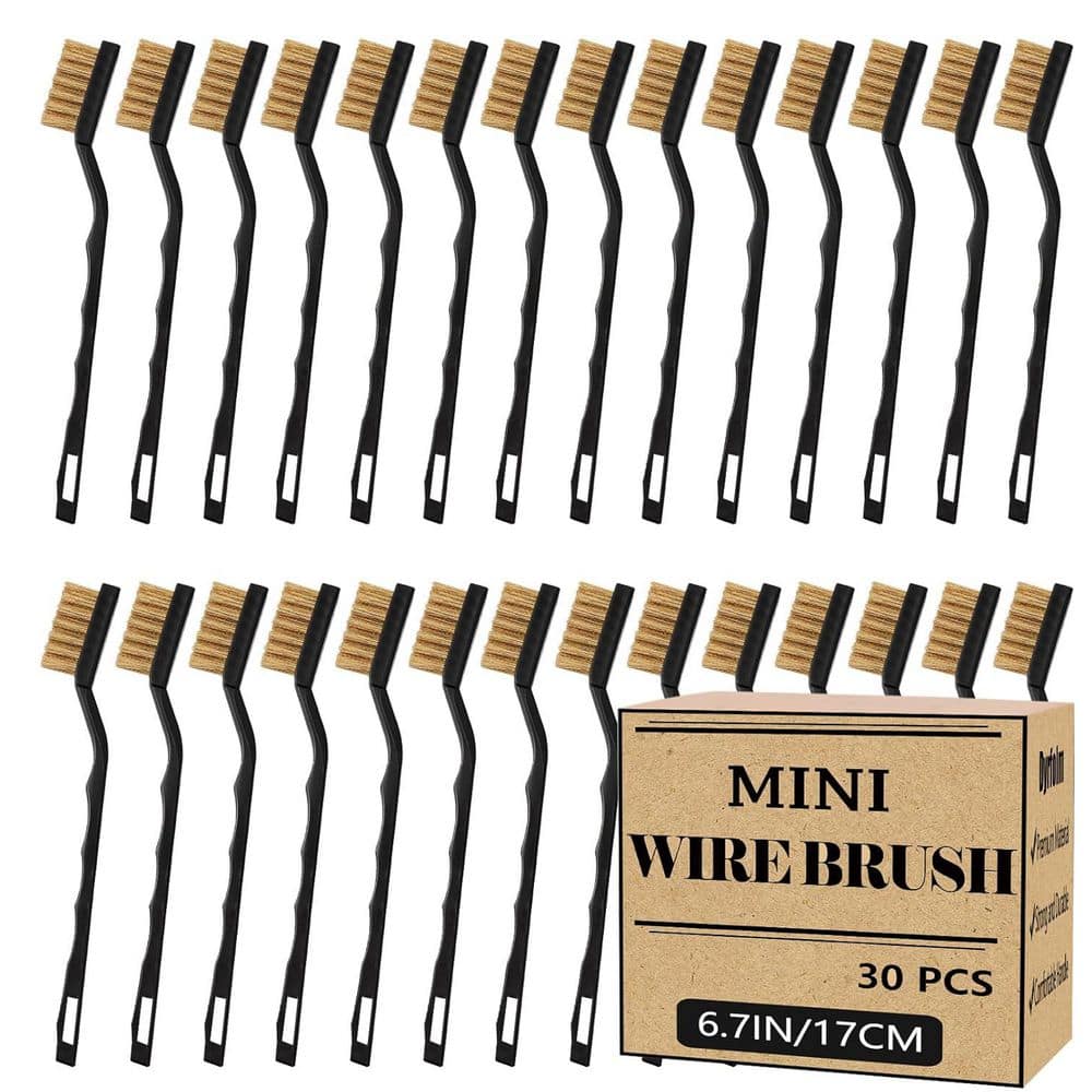 KIWDZFU 30 Pieces Mini Stainless Steel Wire Brush Set with Curved ...