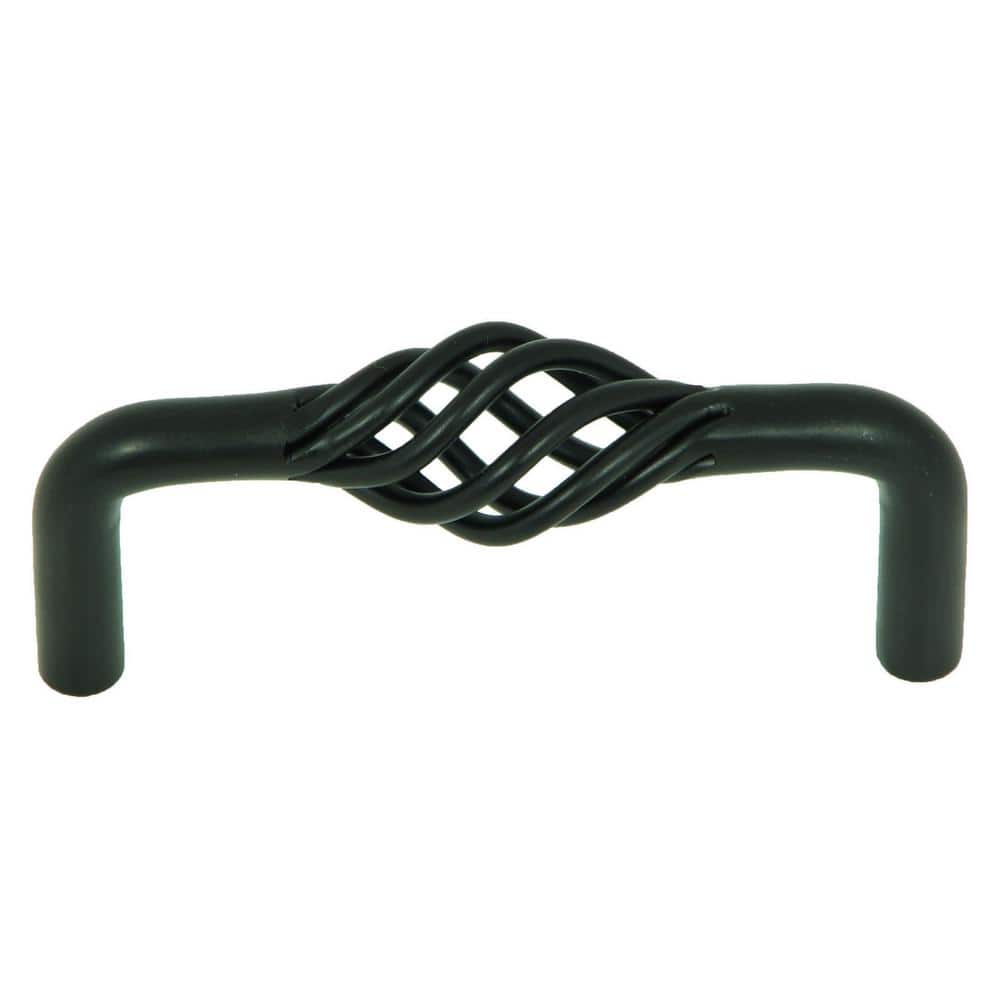 Stone Mill Hardware Nash 3 in. Center-to-Center Matte Black Birdcage ...