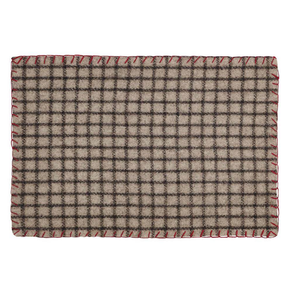 VHC Brands Weston 18 in. W. x 12 in. H Gray Felt Windowpane Placemat ...