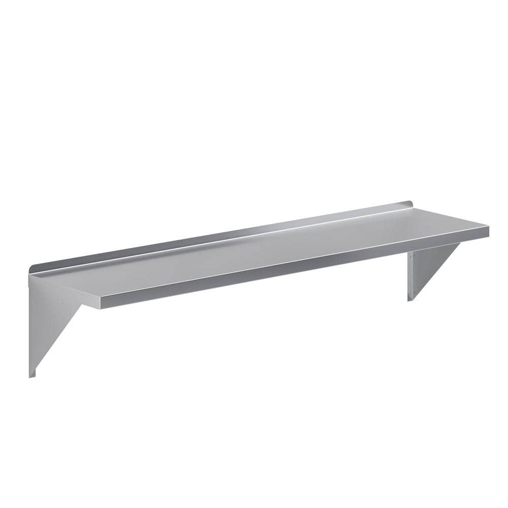 AMGOOD 14 in. W x 60 in. D Stainless Steel Wall Shelf Square Edge ...