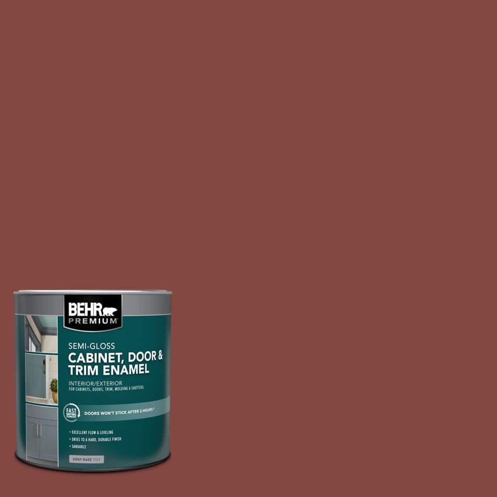BEHR PREMIUM 1 qt. #S-H-170 Red Brick Semi-Gloss Enamel Interior ...