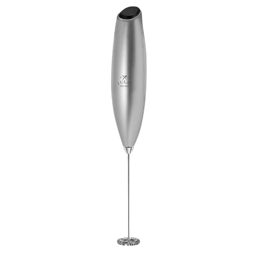 Zulay Kitchen Powerful Handheld Milk Frothier Without Stand - Silver ...