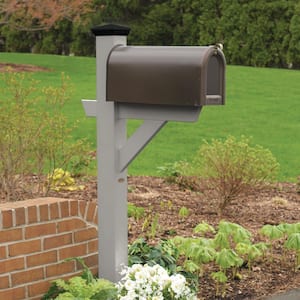 Highwood Hazleton Recycled Plastic Mailbox Post in Weathered Acorn AD ...