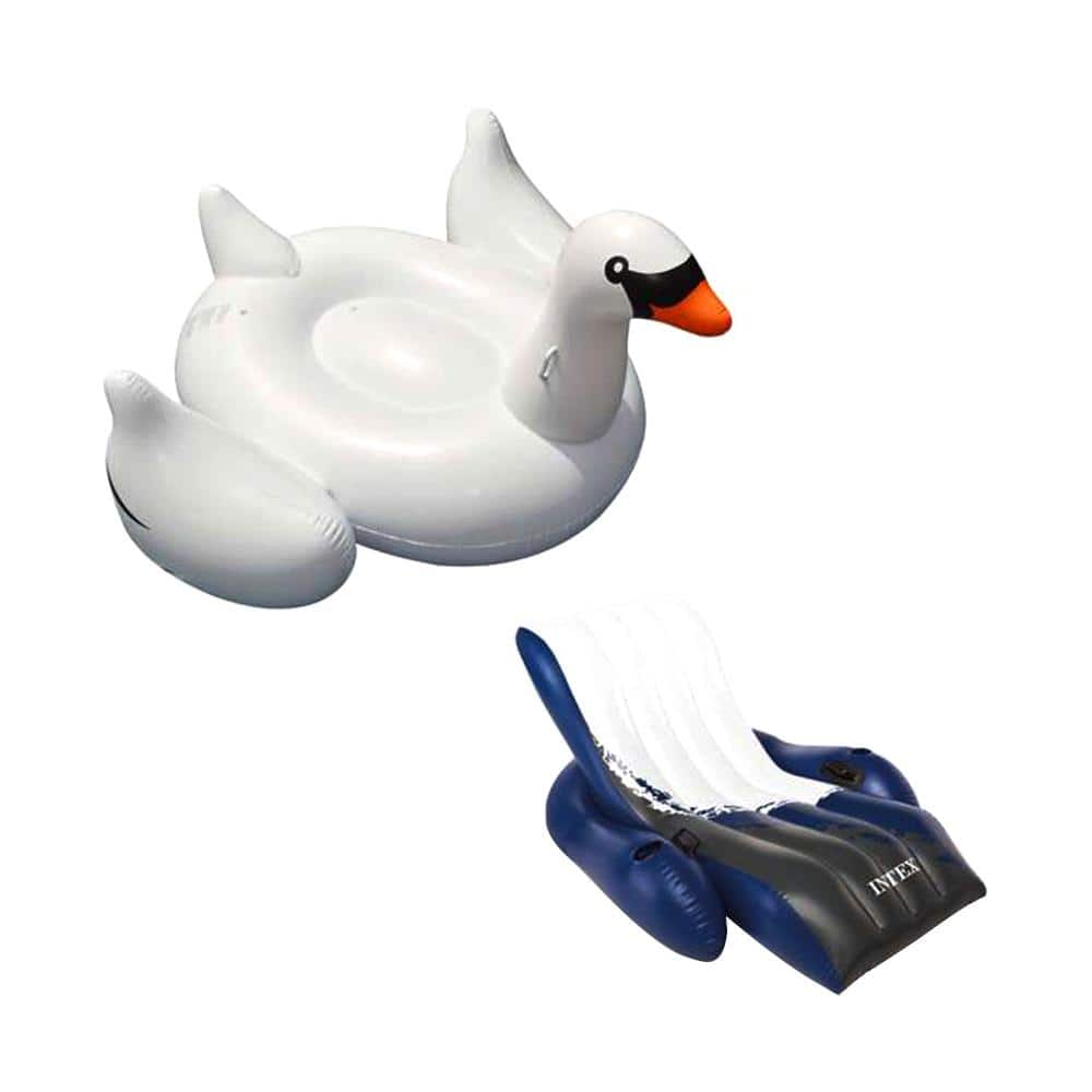 Swimline Giant Inflatable Swimming Pool Ride-On Swan Float and Floating ...