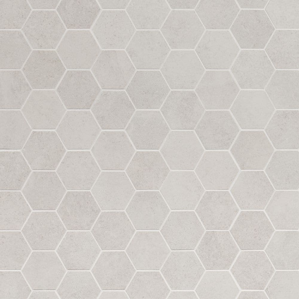 Ivy Hill Tile Iris Hex Perla 11.22 in. x 13.18 in. Matte Porcelain ...
