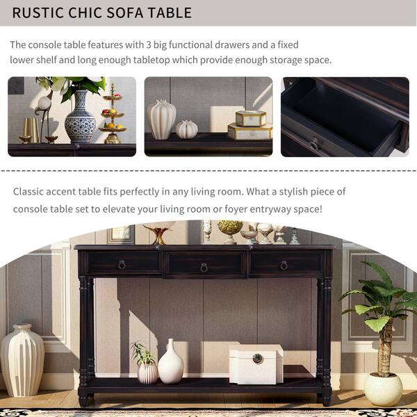 Eclipse Espresso Finish Sofa Table | Cabinets Matttroy
