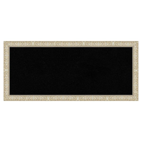 Amanti Art Lila Silver 32 in. x 14 in. Wood Framed Black Cork Memo ...