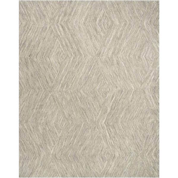 Nourison Graceful Grey 9 ft. x 12 ft. Geometric Contemporary Area Rug ...