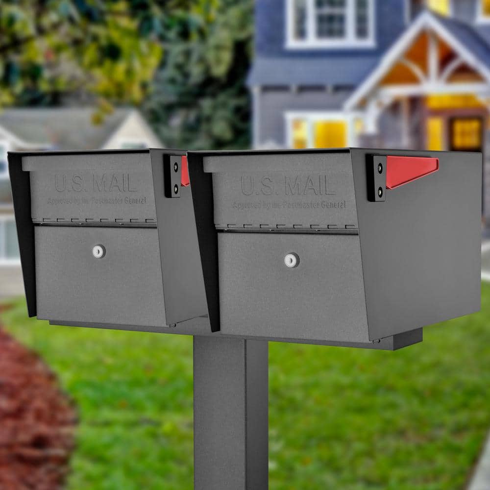 Mail Boss Mail Manager X2 Locking Mailbox Combo Kit with In-Ground Post ...
