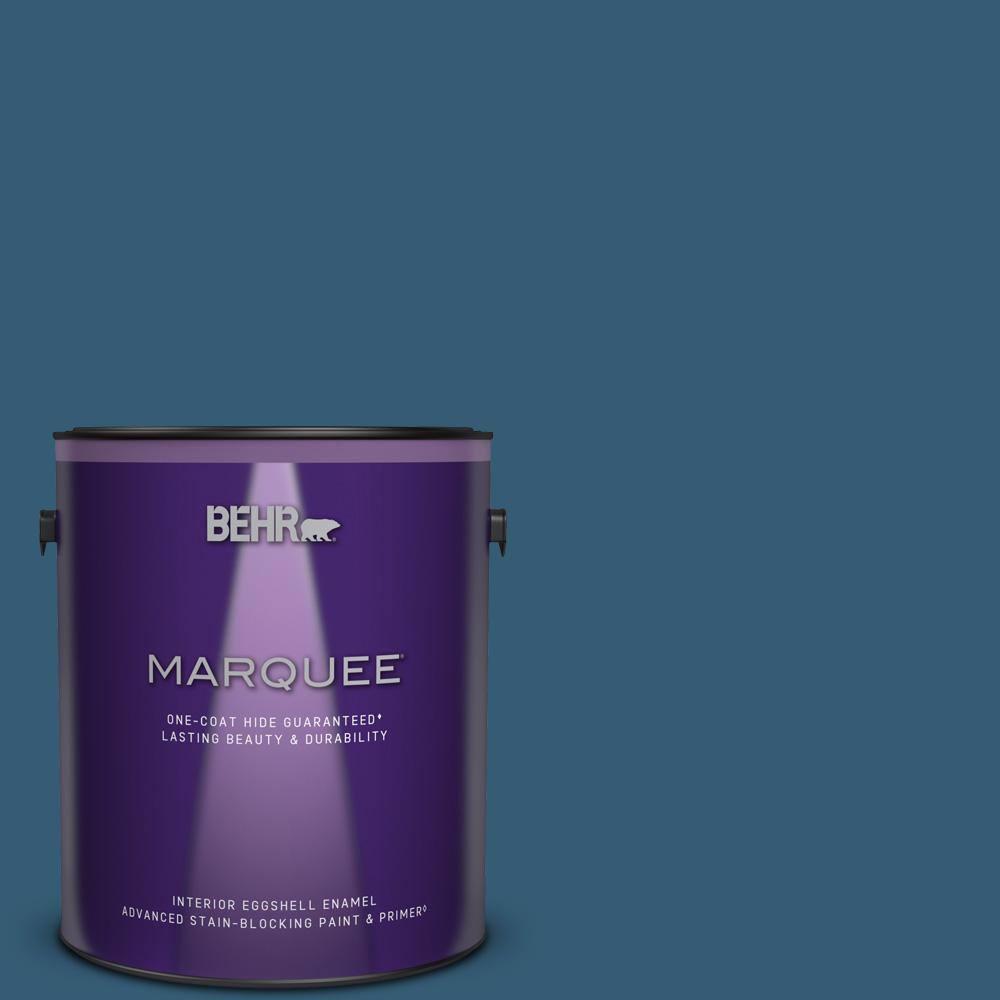 BEHR MARQUEE 1 gal. #M490-7 Shasta Lake One-Coat Hide Eggshell Enamel ...