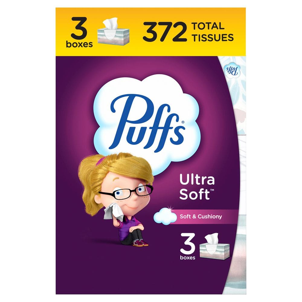 Puffs Ultra Soft Facial Tissue 2-Ply (124 Count) (3 Pack) 003700035520 ...