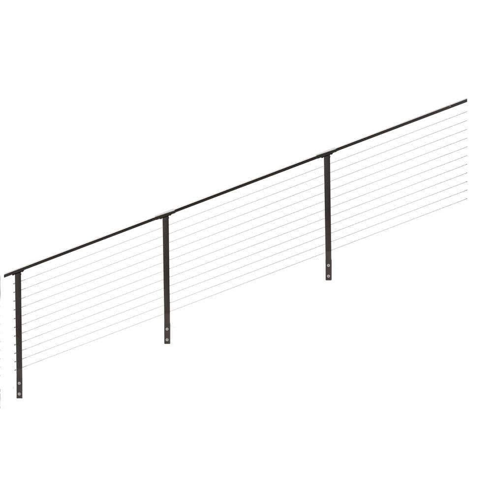 CityPost 26 ft. x 36 in. Bronze Stair Cable Railing, Face Mount CP-26 ...