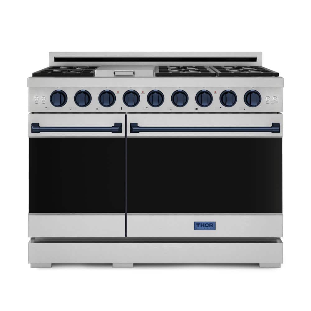 Thor Kitchen Gordon Ramsay Series 48 in. 6-Burners Freestanding Double ...
