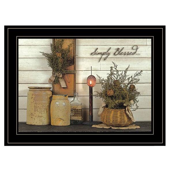HomeRoots Charlie Simply Blessed 1-Piece Framed Wall Art 15 in. x 19 in ...