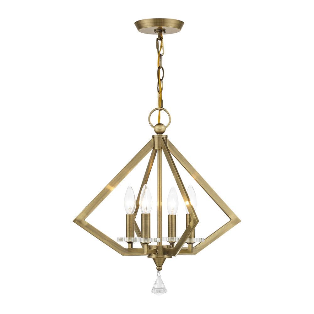 AVIANCE LIGHTING Crrigan 4 Light Antique Brass Chandelier HD41271 - The ...