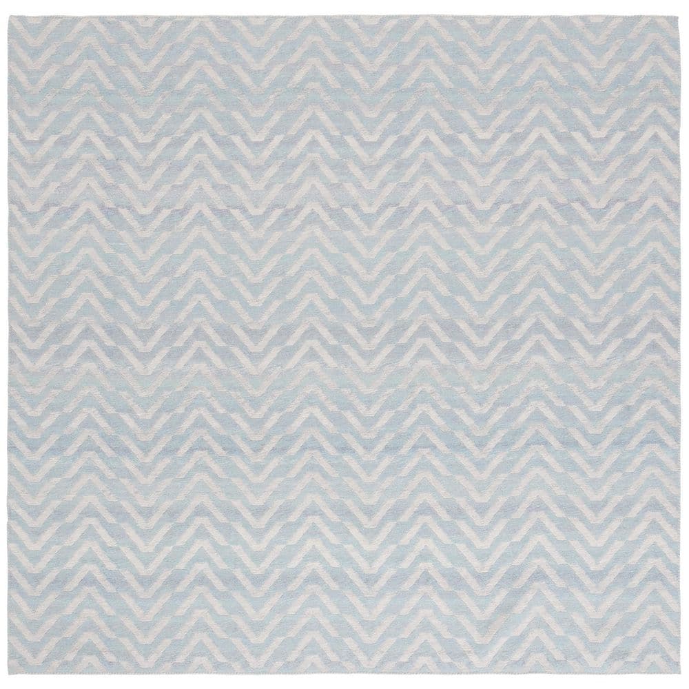 SAFAVIEH Cabo 7 ft. x 7 ft. Light Blue/Beige Chevron Geometric Square ...