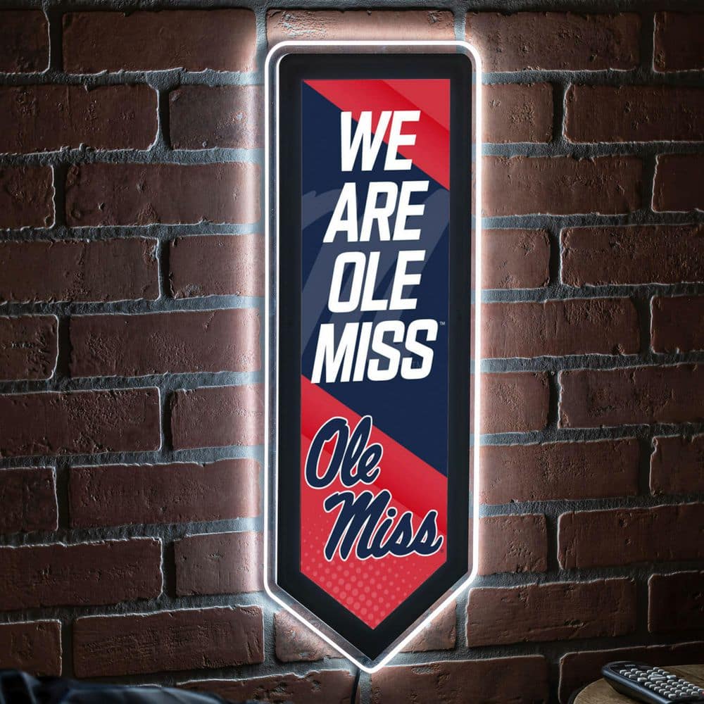 Evergreen Ole Miss Pennant 9 in. x 23 in. Plug-in LED Lighted Sign ...